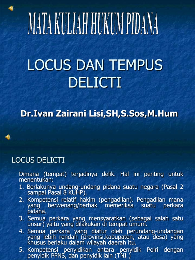 Analisis Locus dan Tempus Delicti | PDF | Ilmu Sosial | Hukum