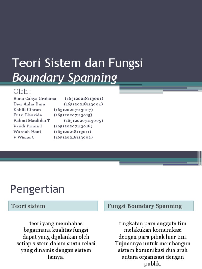 Teori Sistem Dan Fungsi Boundary Spanning | PDF