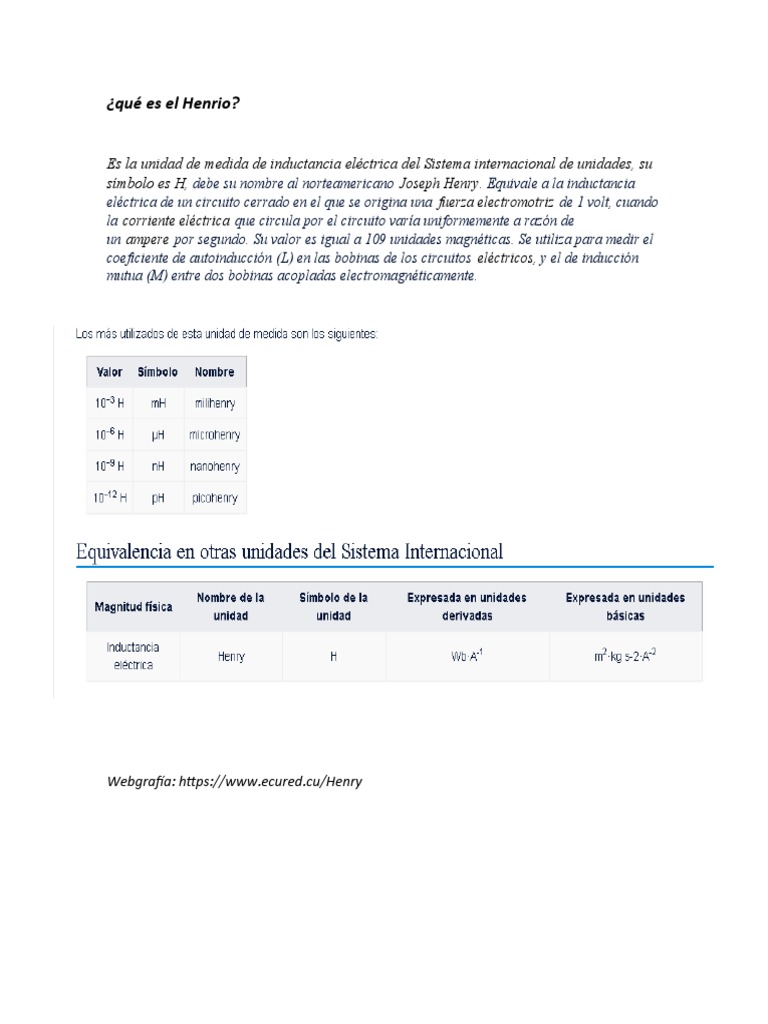 Definición y Uso del Henrio | PDF | Arte