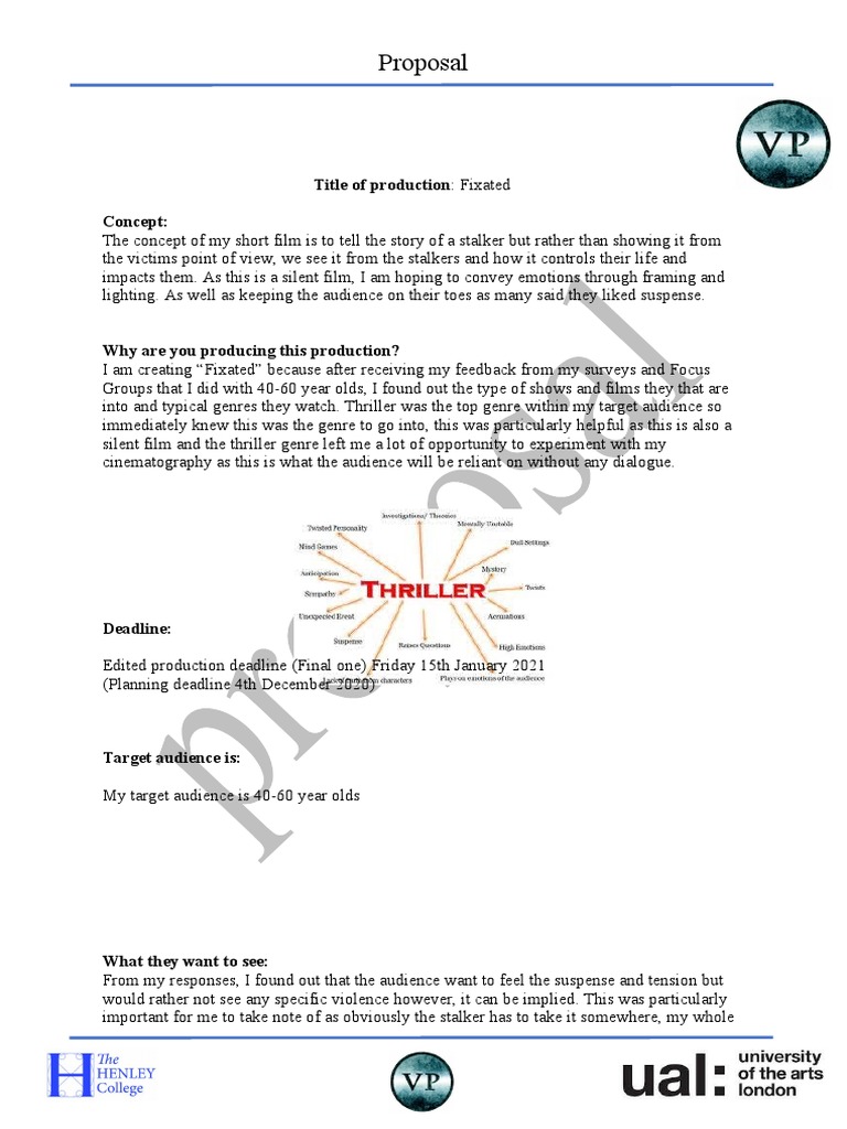 Fixated Proposal | PDF | Stalking | Thriller (Genre)