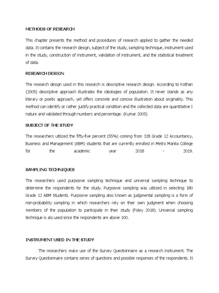 Research of Music and Its Effect | PDF | Survey Methodology | Sampling ...