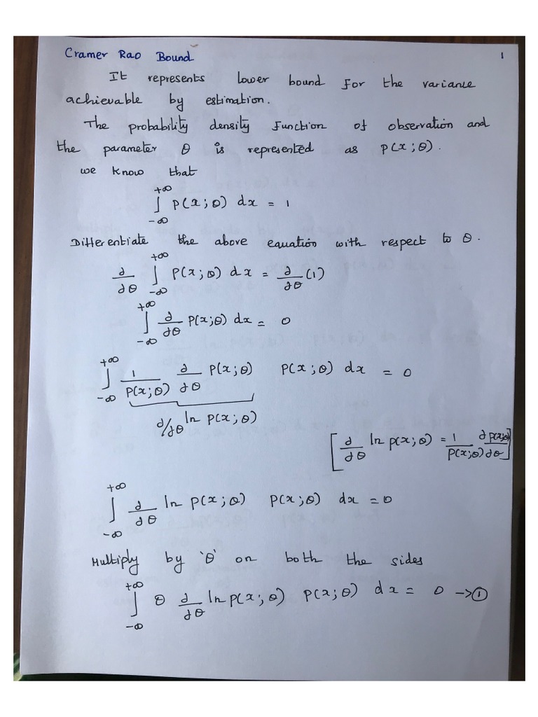 Cramer Rao Bound, Cauchy Schwarz Inequality | PDF