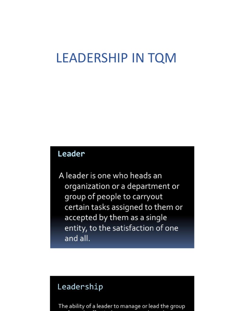 Leadership in TQM | PDF