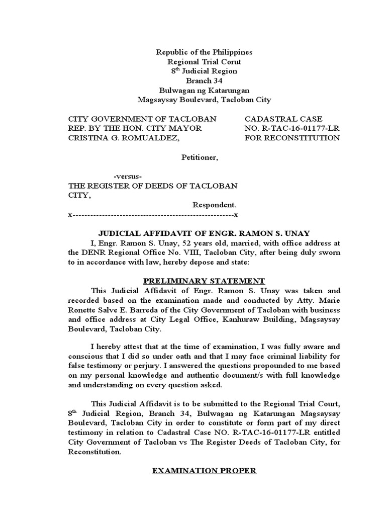 Sample Judicial Affidavit | PDF | Affidavit | Perjury