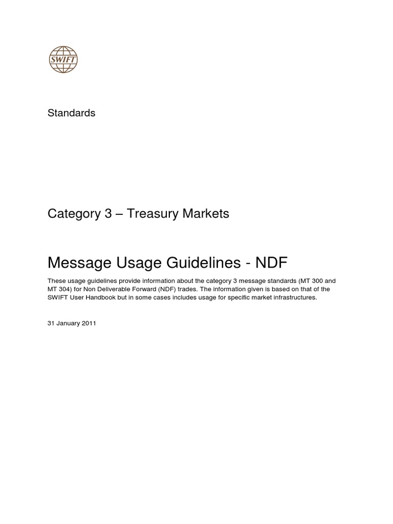 Message Usage Guidelines - NDF: Category 3 - Treasury Markets | PDF ...