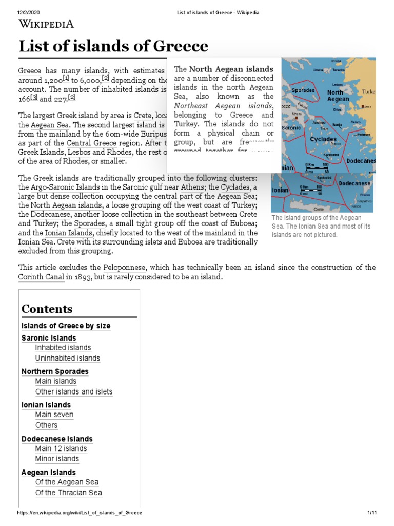 List of Islands of Greece Part 1 | Download Free PDF | Coastal ...