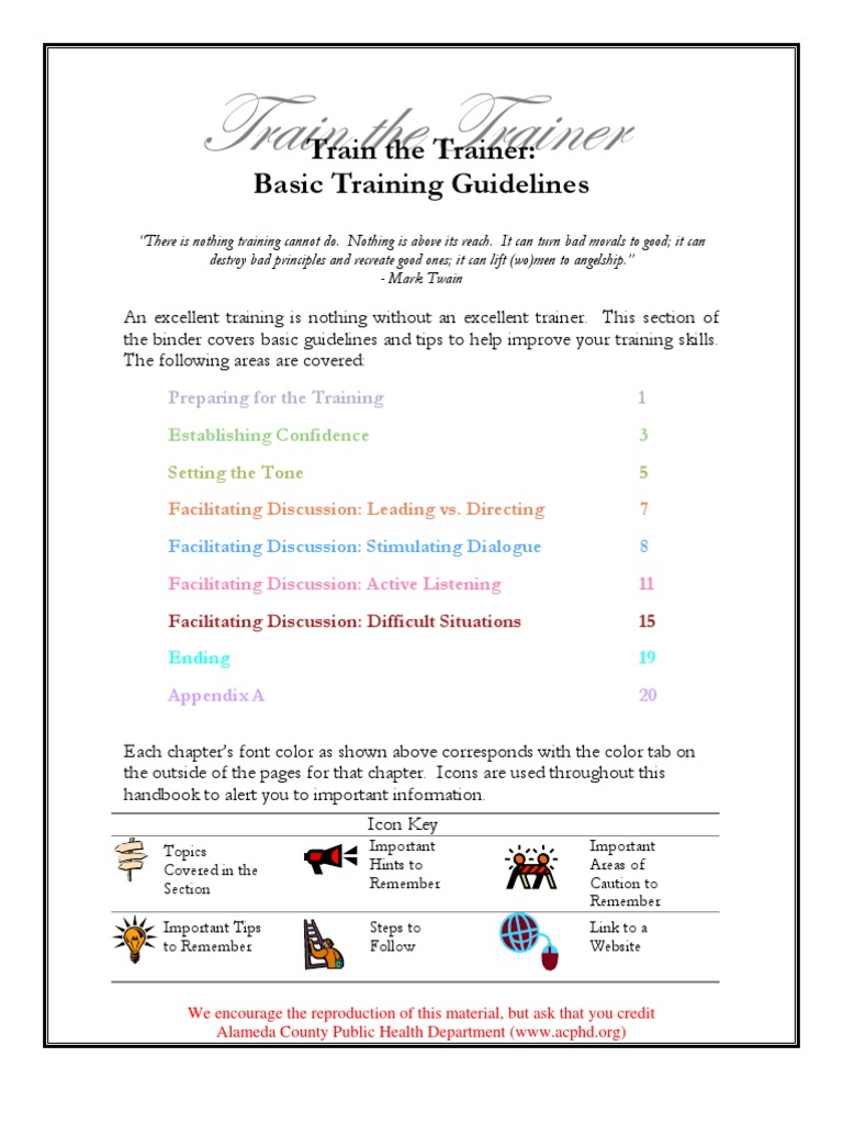 Train the Trainer Facilitation Guide | Question | Conversation