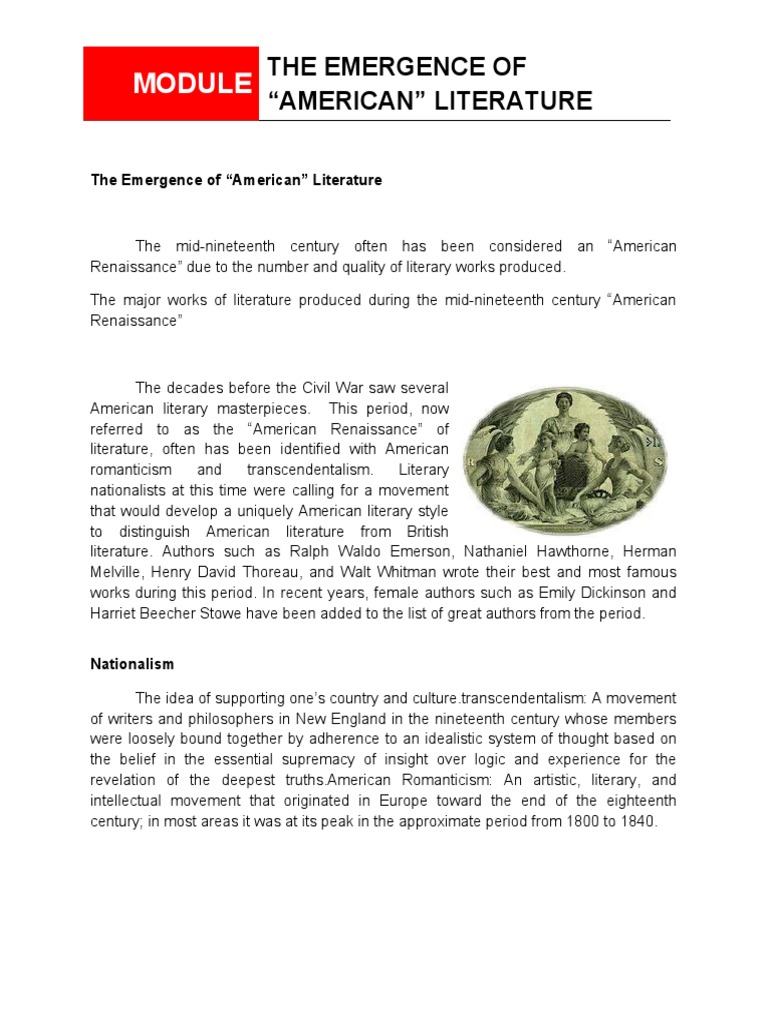 Emerging America Literature | PDF | Transcendentalism | Poetry