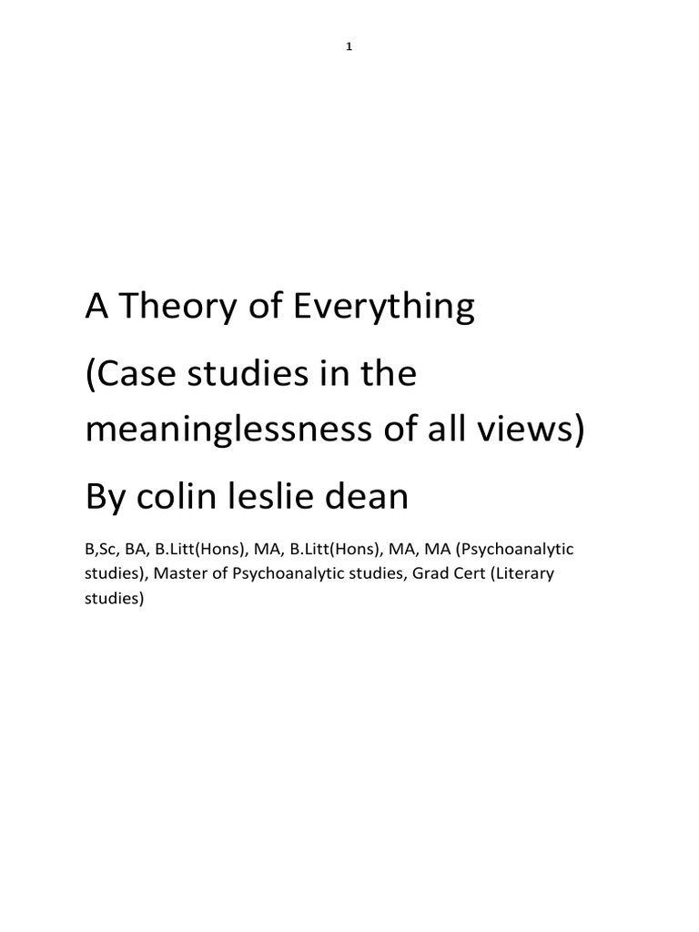 A Theory of Everything PDF | Download Free PDF | Evolution | Genetics
