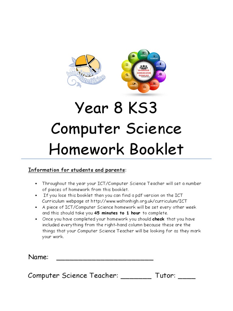 Year 8 KS3 Computer Science Homework Booklet | PDF | World Wide Web ...