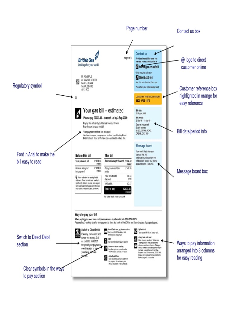 Sample British Gas Bill | PDF