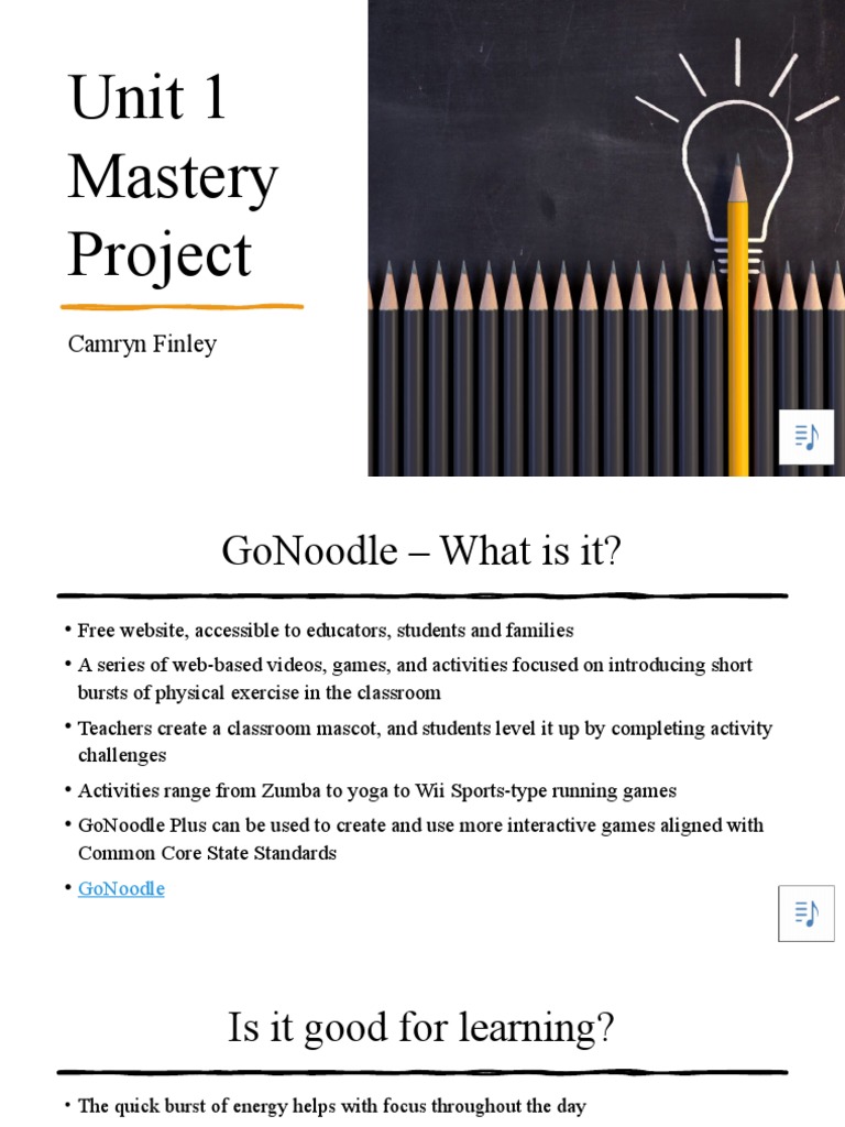 Unit 1 Mastery Project | PDF | Classroom | Learning