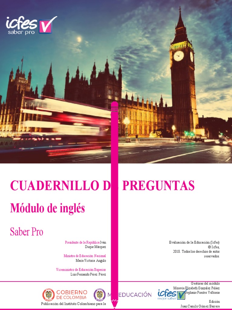 Cuadernillo de Preguntas Ingles Saber Pro # 4 | PDF | Derechos de autor | Autor