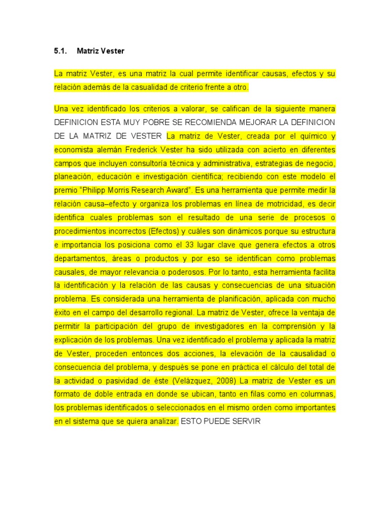 Aplicación de la Matriz Vester en Análisis | PDF | Matriz (Matemáticas ...