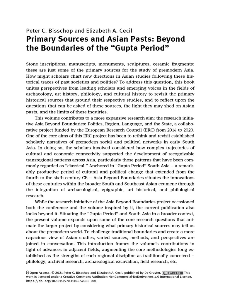 (Primary Sources and Asian Pasts) Primary Sources and Asian Pasts ...