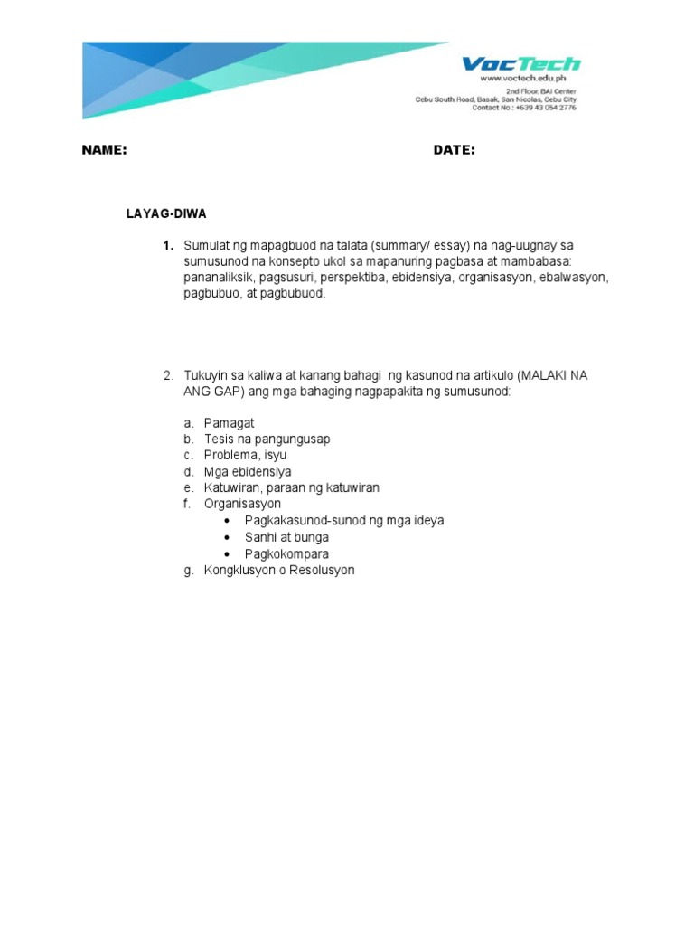 Assessment in Fil 3 1st Quarter | PDF
