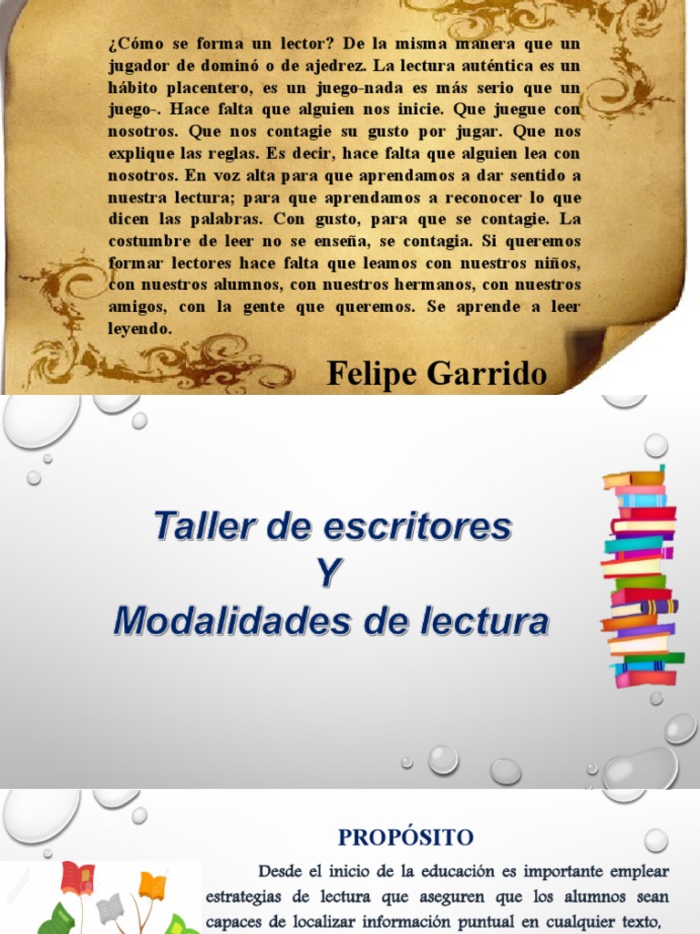 Taller de Escritores y Modalidades de Lectura | PDF | Escritura ...