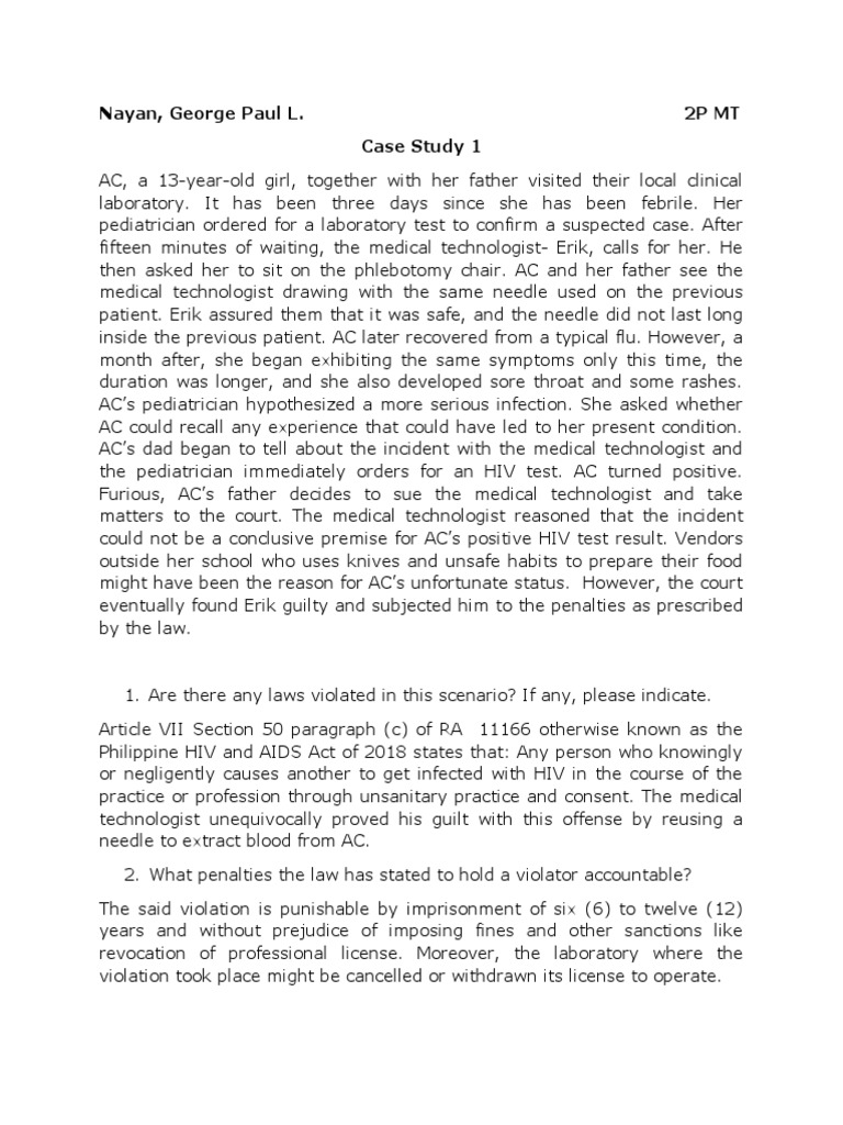 Case Studies | PDF | Medical Ethics | Hiv/Aids