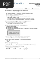 AQA Higher Maths Revision Checklist | PDF