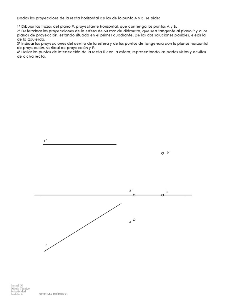Dibujar Las Trazas de Un Plano Conociendo Las Proy de Una Recta y de Un ...