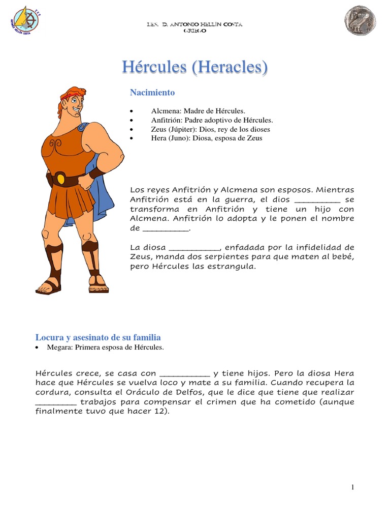 El Mito de Hércules | PDF | Mitología griega | Religión Griega Antigua