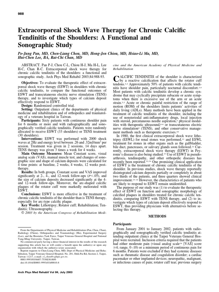 Tendinitis Crónica Articulo en Ingles | PDF | Shoulder | Student's T Test