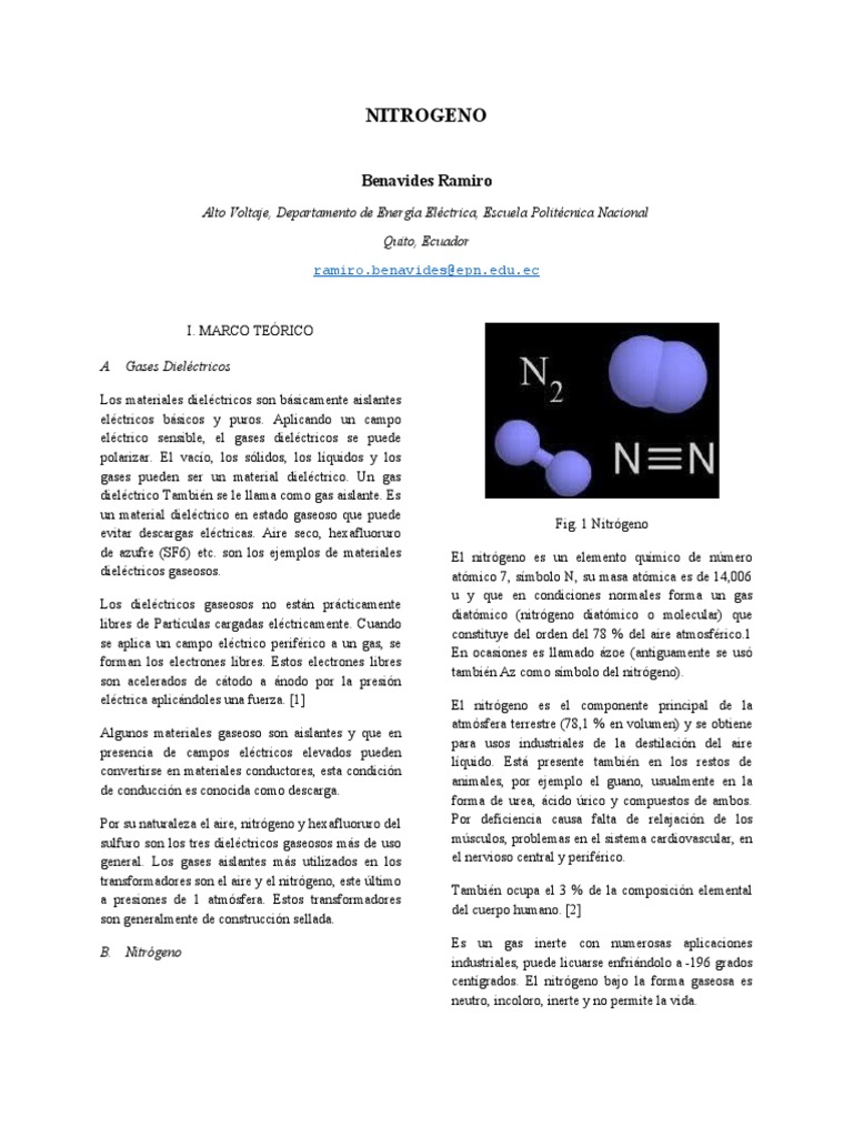 NITROGENO | PDF | Nitrógeno | Gases
