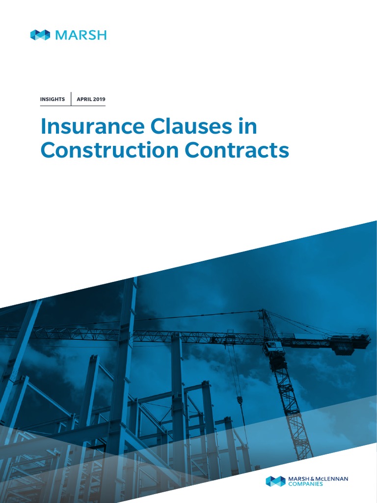 Insurance Clauses in Construction Contracts: Insights April 2019 | PDF ...