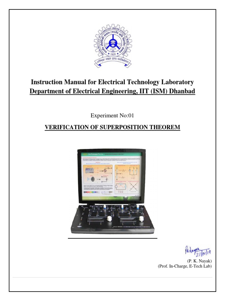 EXP1 - Verification of Superposition Theorem | PDF | Electrical Network ...