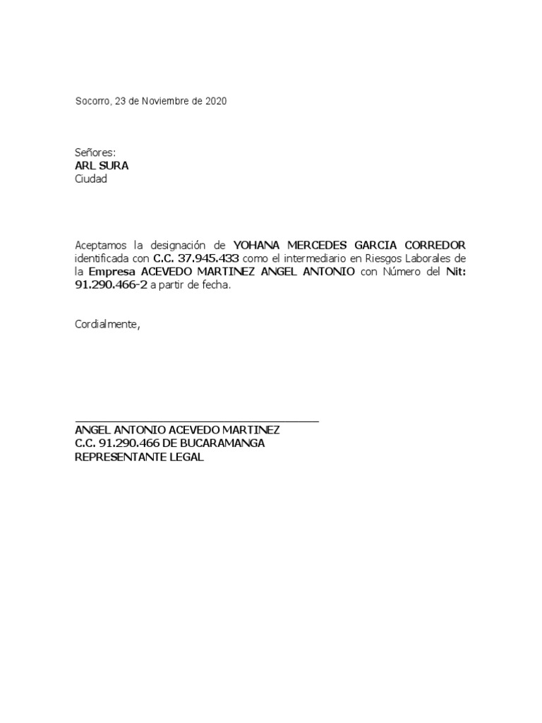 Carta Intermediario | PDF