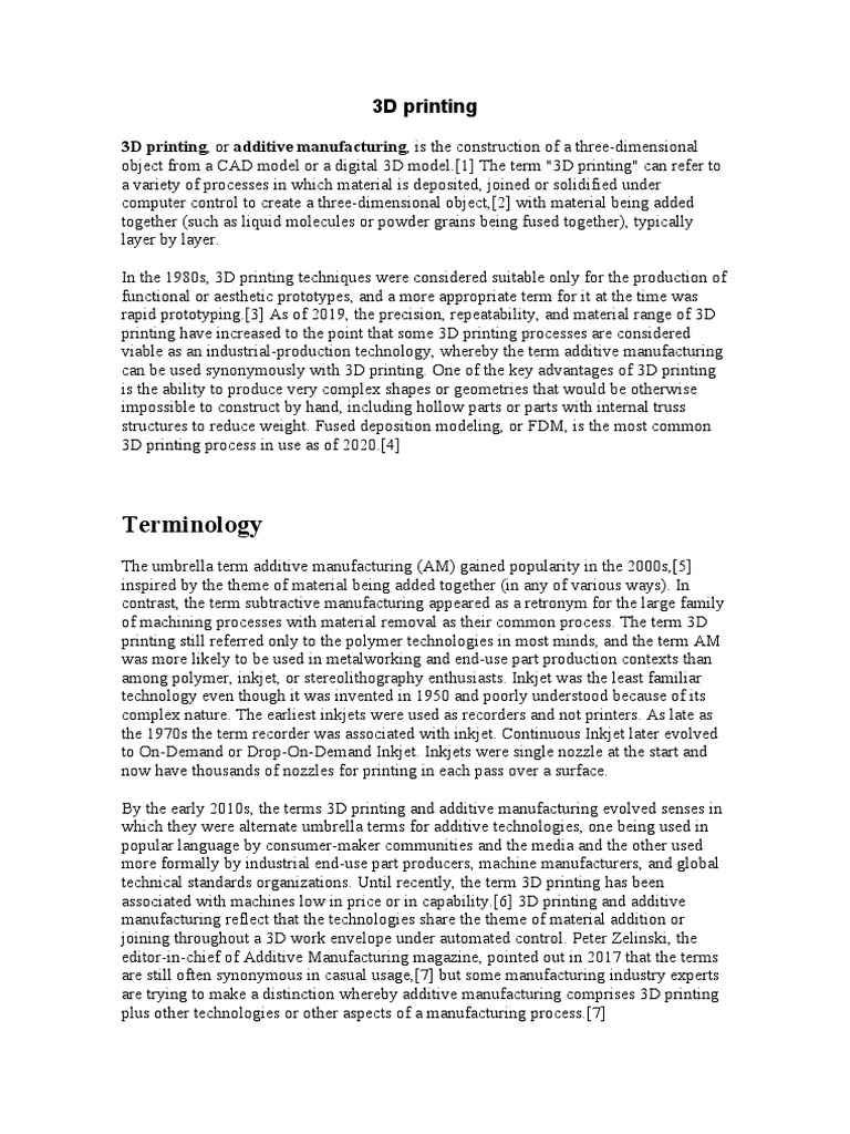 Terminology 3D Printing | PDF | 3 D Printing | 3 D Computer Graphics