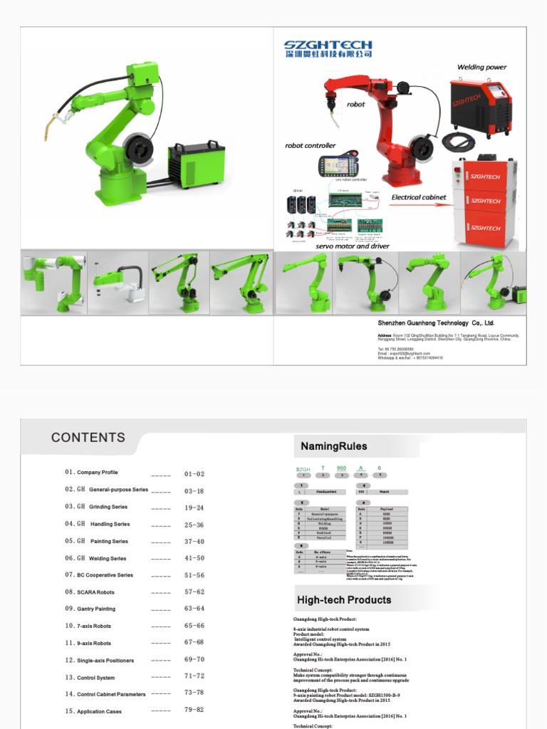 GH Robot Arm Product Catalog | PDF | Robot | Robotics