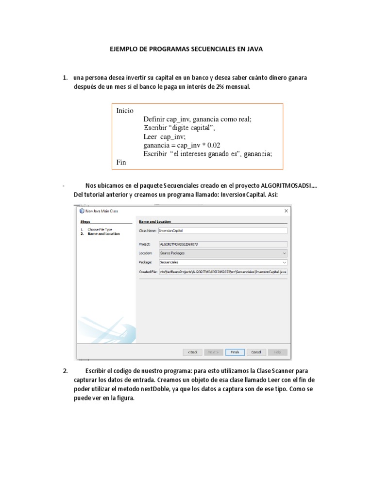 3 - Ejemplo de Programas Secuenciales en Java | PDF | Programa de computadora | Programación