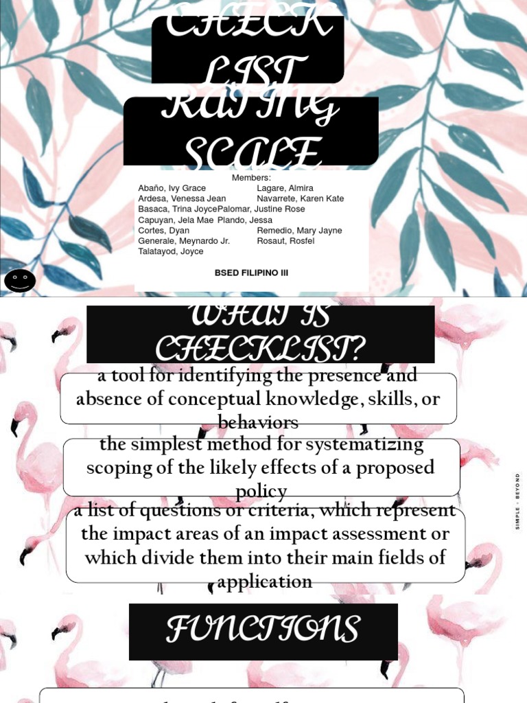 CHECKLIST and RATING SCALE Reference 1 | PDF | Educational Assessment ...