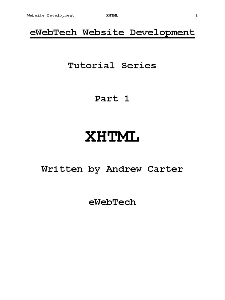 XHTML: Ewebtech Website Development | PDF | Html Element | Xhtml