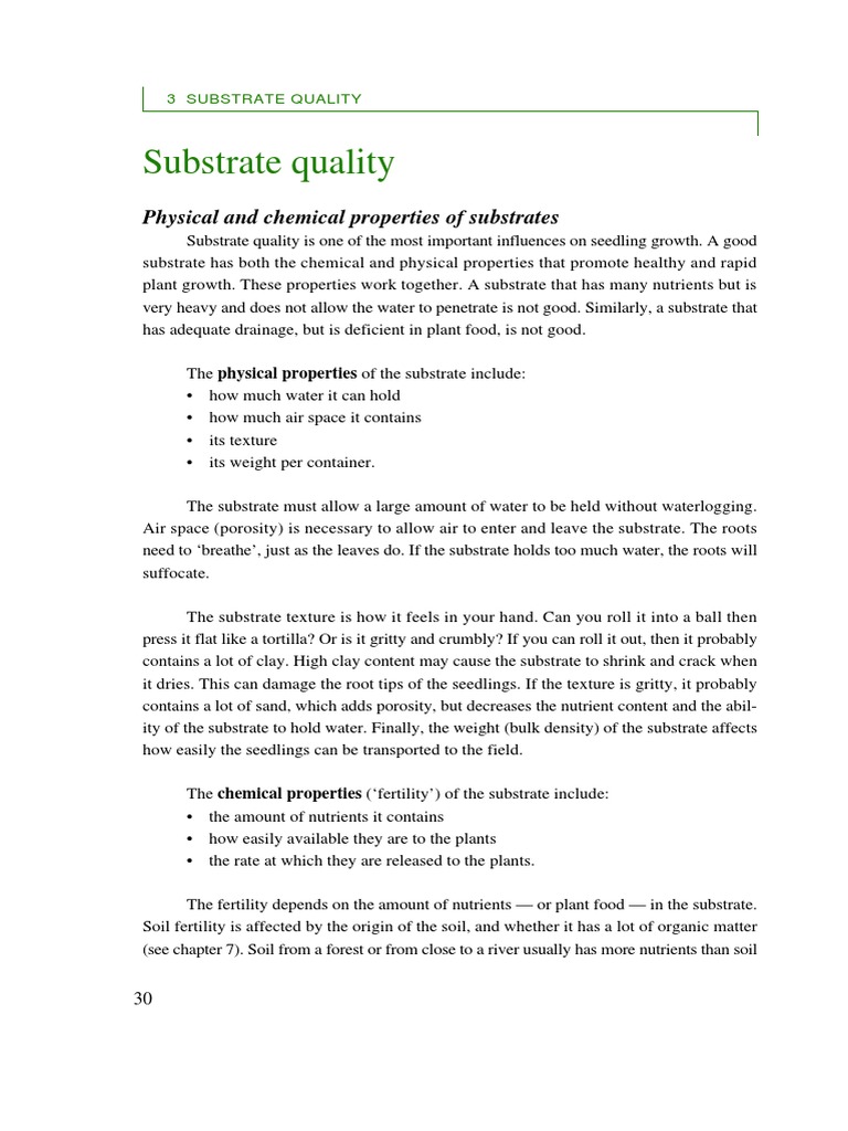 Substrate Quality: Physical and Chemical Properties of Substrates | PDF ...