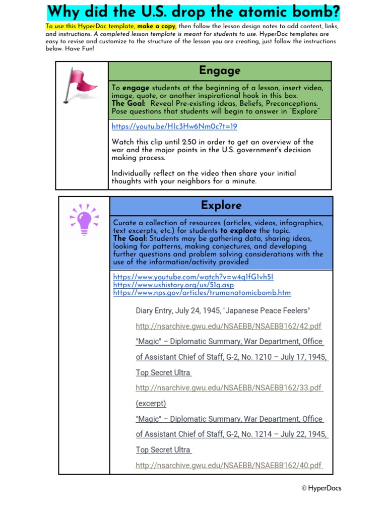 5e Inquiry-Based Lesson Plan Template-Hyperdoc 1 | PDF | Reason ...