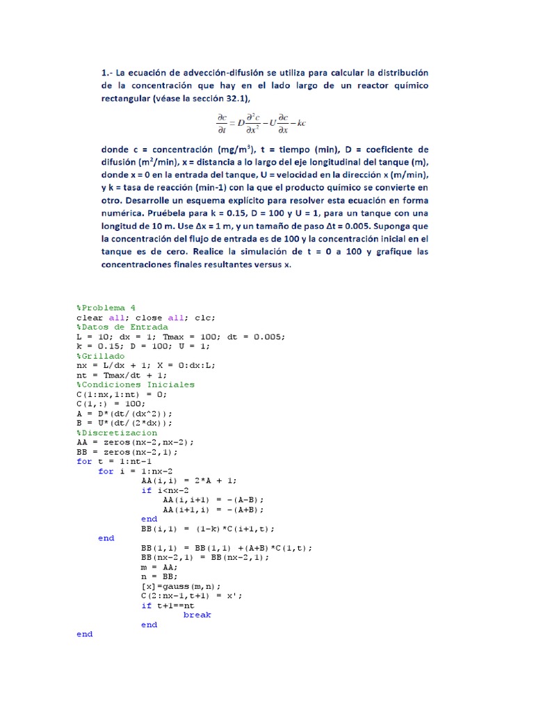 Solving the 1D Diffusion Equation | PDF