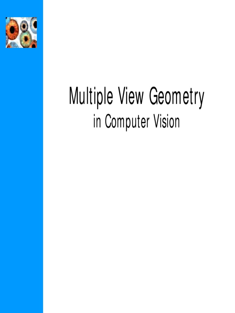 Multiple View Geometry in Computer Vision | PDF | Teaching Methods ...