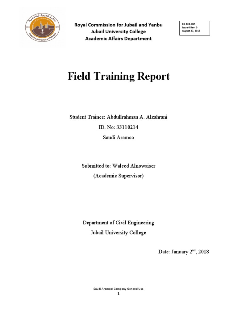 Field Training Report2 A.zah | PDF | Project Management | Roof
