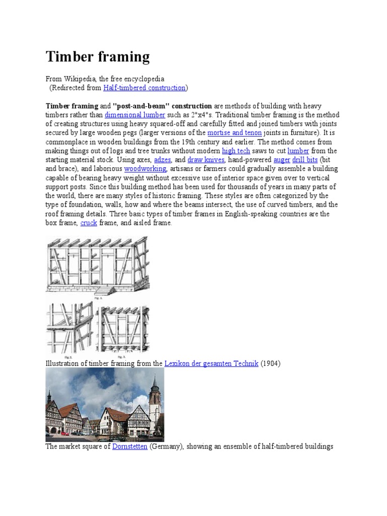 Timber Framing: Half-Timbered Construction | PDF | Framing ...