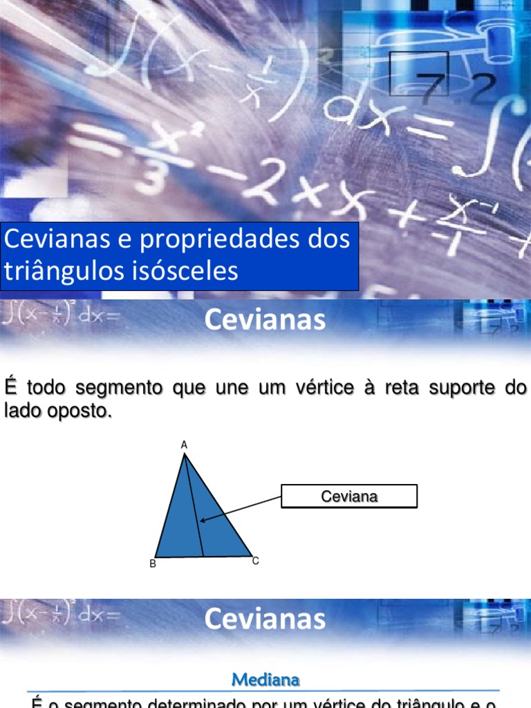 Cevianas e Propriedades Do Triângulo Isósceles | PDF | Triângulo ...