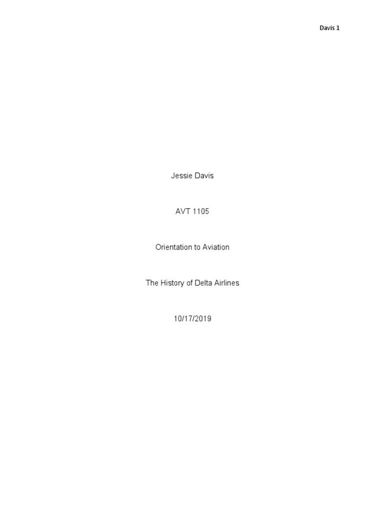 The History of Delta Airlines | PDF