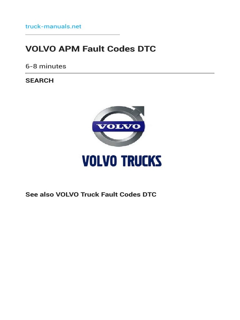 VOLVO APM Fault Codes DTC-2 PDF | PDF | Electrical Network | Valve
