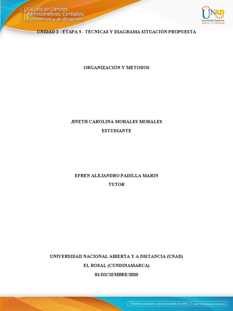 Unidad 2 - Etapa 3 - Técnicas y Diagrama Situación Propuesta | PDF ...