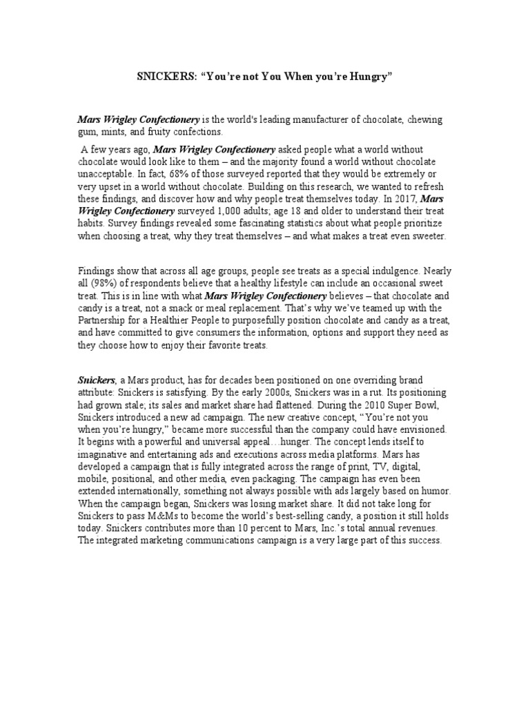 BRMD 501 - Case Study - Marketing Part | PDF | Confectionery | Candy