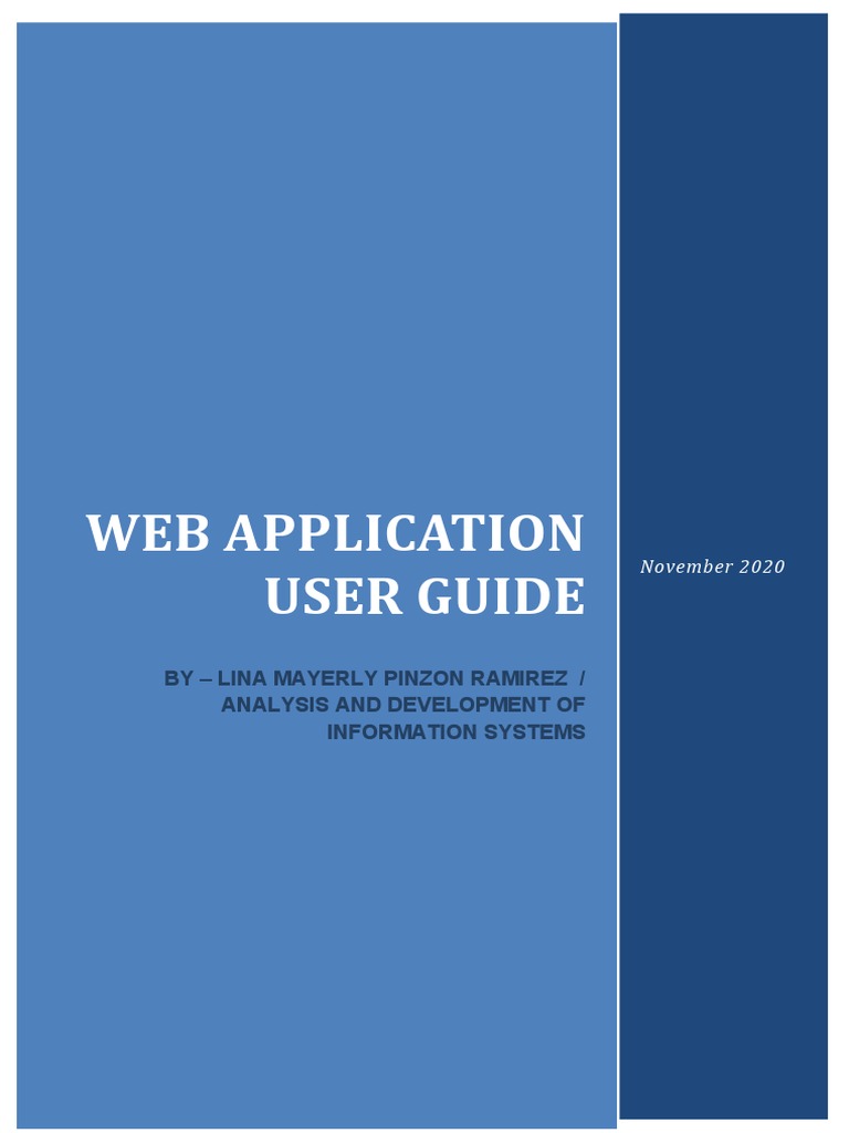 Web Application User Guide: by - Lina Mayerly Pinzon Ramirez / Analysis ...