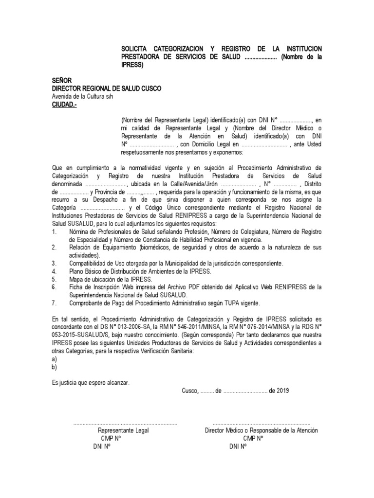 07 Modelos de Solicitud para PAs DSS 2019 | PDF | Business