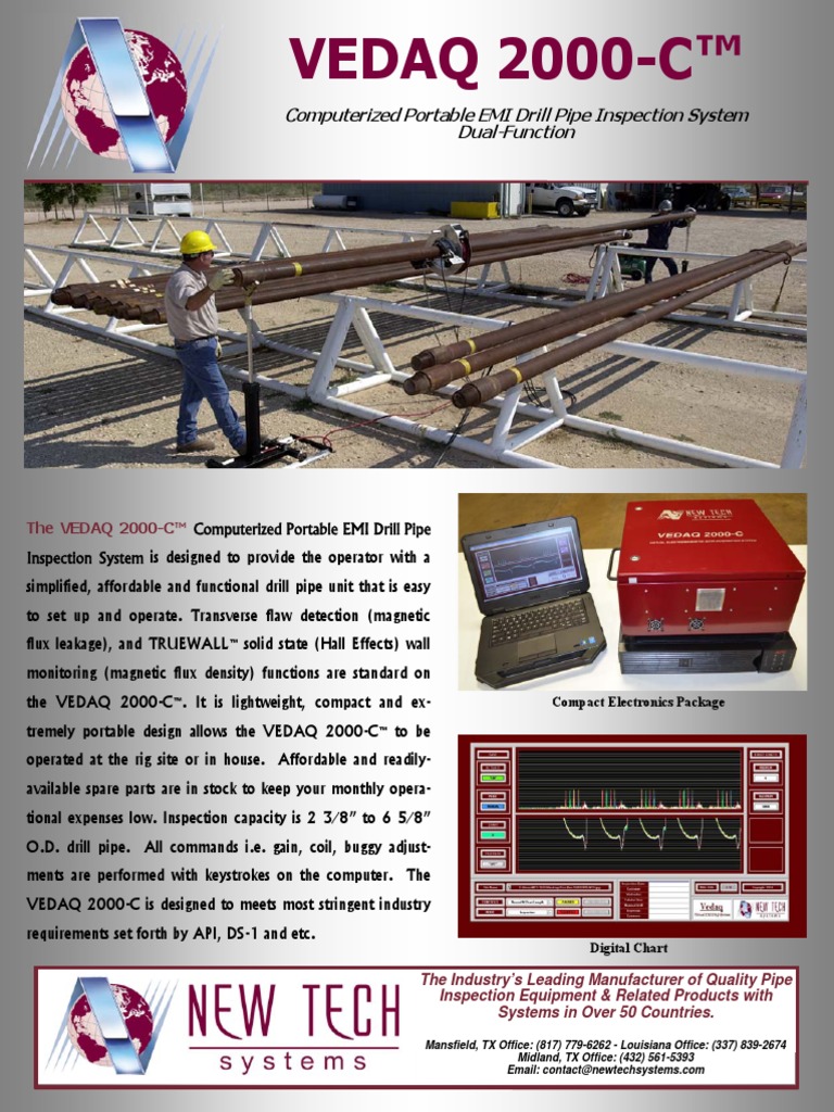 Computerized Portable EMI Drill Pipe Inspection System Dual-Function ...