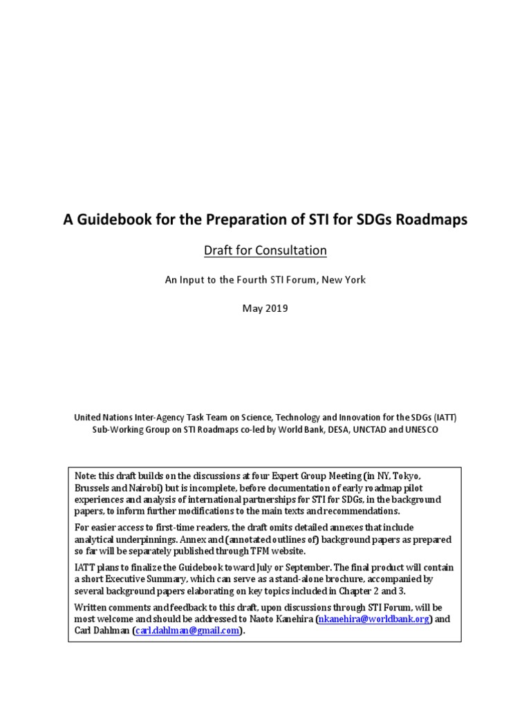 Guidebook STI For SDG Roadmaps Draft For STI Forum | PDF | Sustainability | Innovation